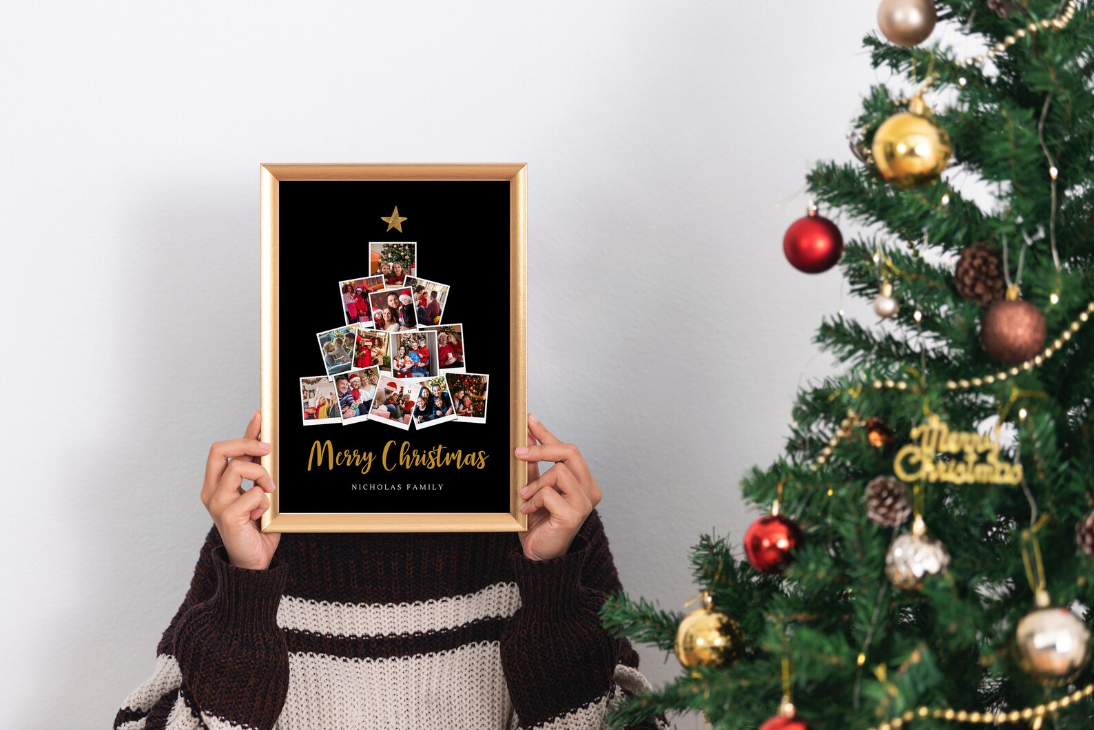 Holiday Photo Collage Template DIY Editable Canva Custom - Etsy