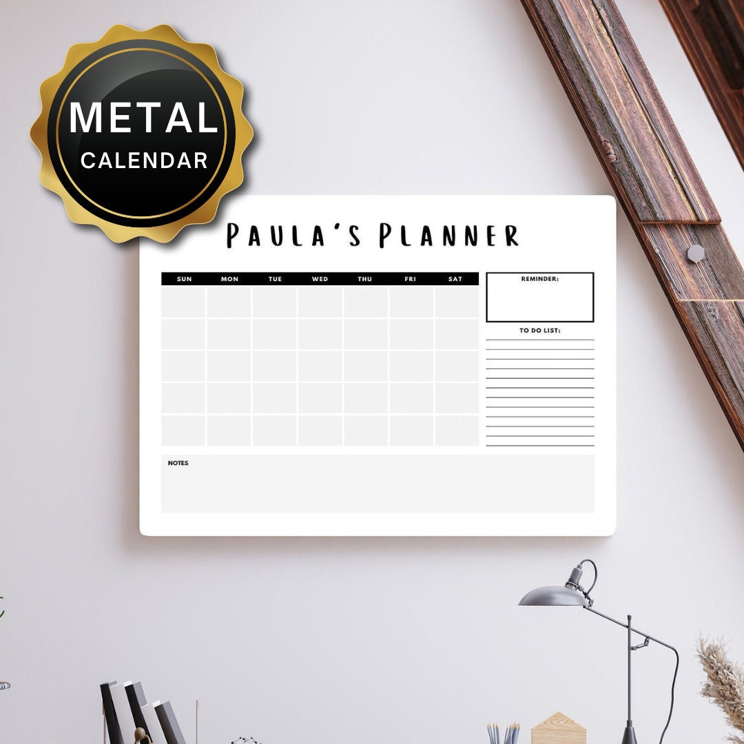 Personalized Monthly Calendar Custom Dry Erase Wall Organizer 2024 ...