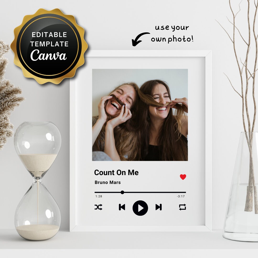 Printable Custom Song Poster INSTANT DOWNLOAD DIY Canva Template 8.5x11 ...