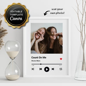 Printable Custom Song Poster INSTANT DOWNLOAD DIY Canva Template 8.5x11 ...