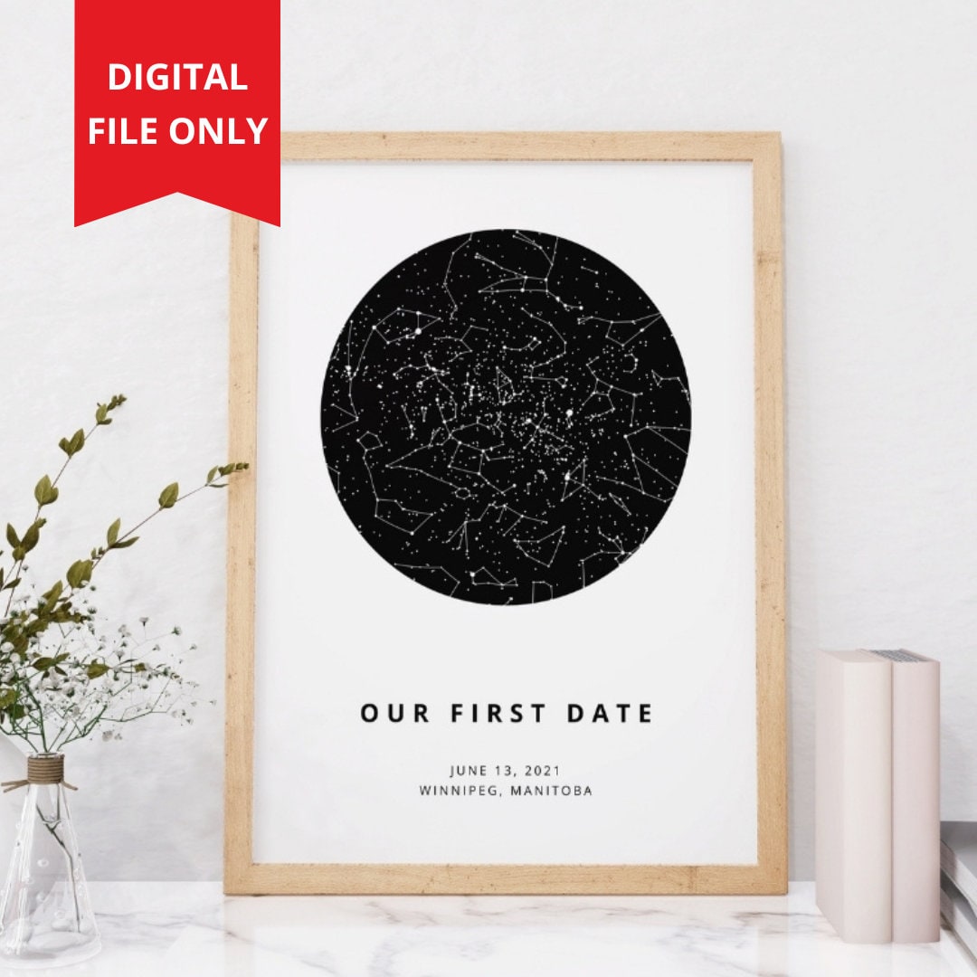 Custom Star Map DIGITAL DOWNLOAD Constellation Map Poster Birth Chart ...