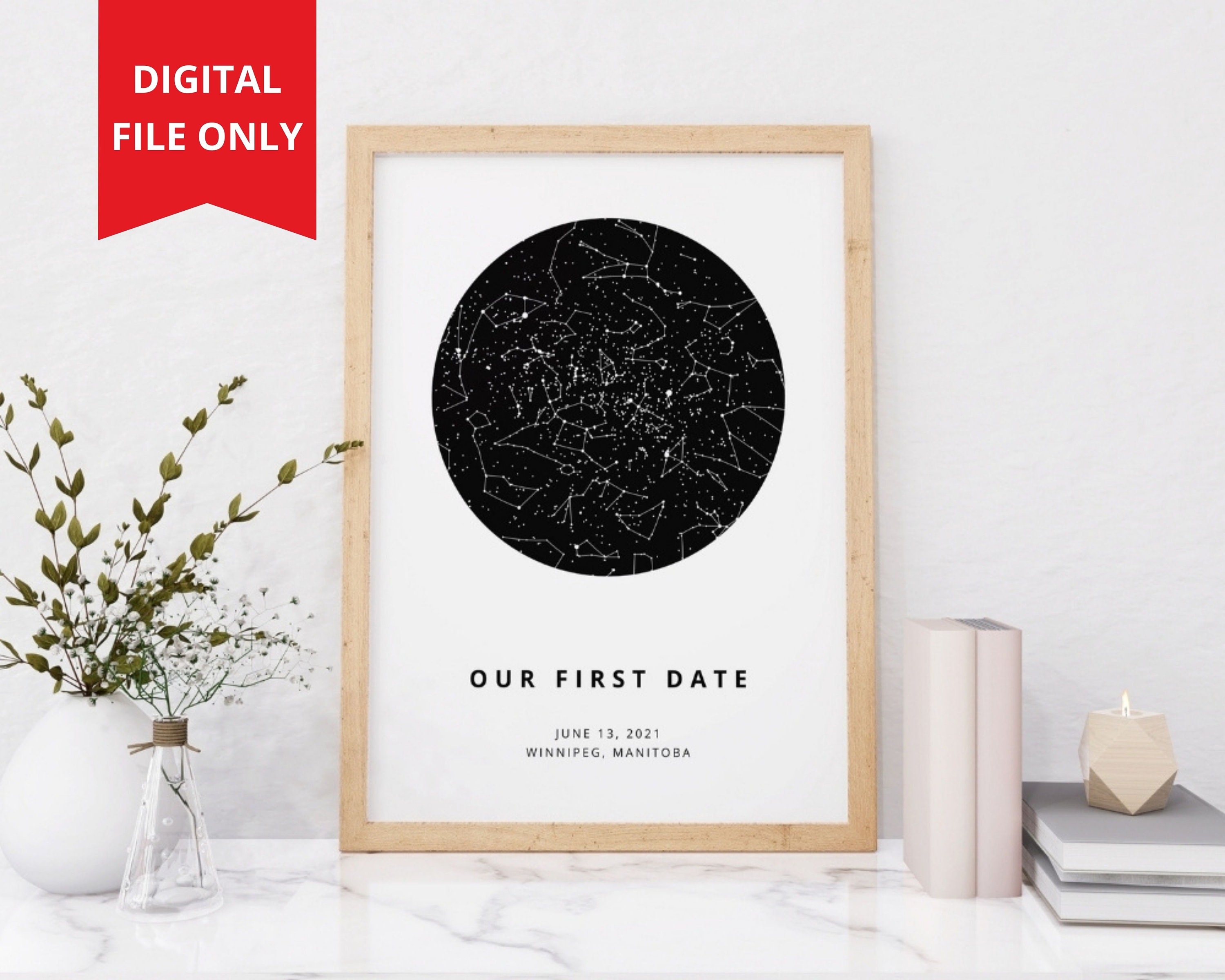 Custom Star Map DIGITAL DOWNLOAD Constellation Map Poster - Etsy
