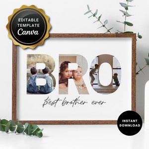 Brother Photo Collage Template DIY Editable Canva Custom Personalized ...