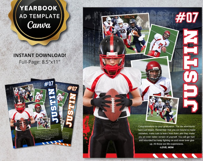 Half Page Cheer Yearbook Ad Template, Sports Program Ad, Editable in ...