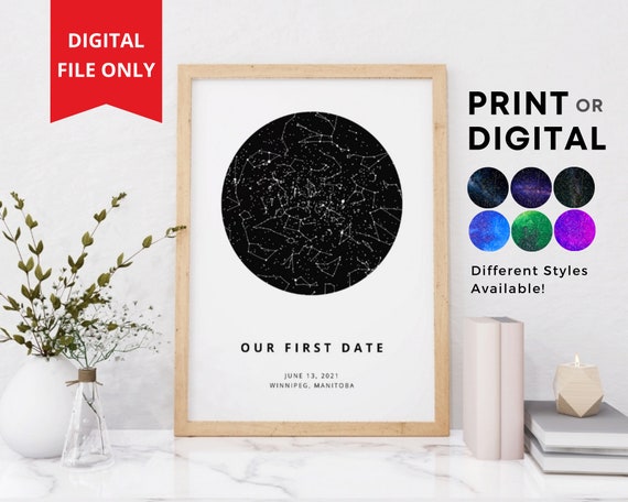 Custom Star Map DIGITAL DOWNLOAD Constellation Map Poster | Etsy Australia
