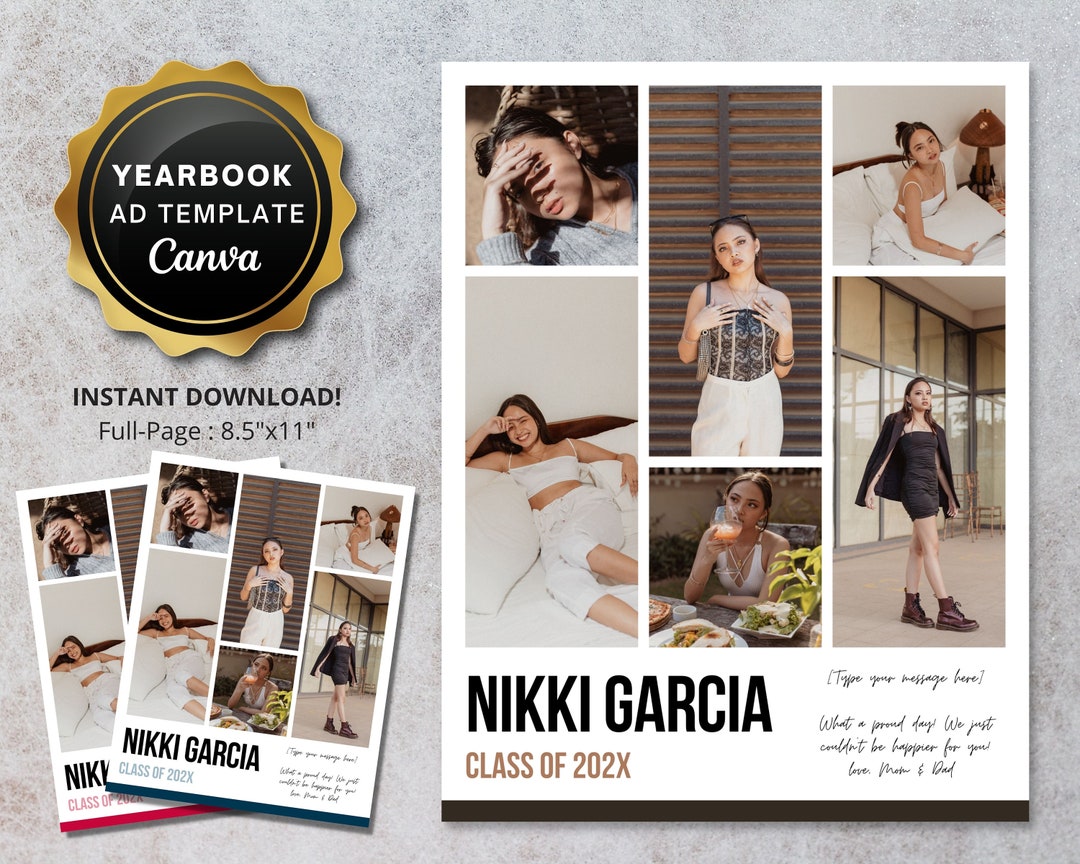 Senior Yearbook Ad Template Custom Graduation Tribute Ad Full - Etsy