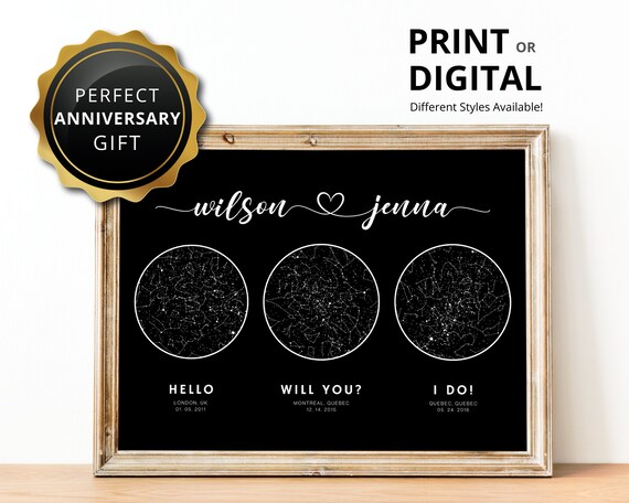 Custom Star Map Print Constellation Map Poster Birth Chart - Etsy