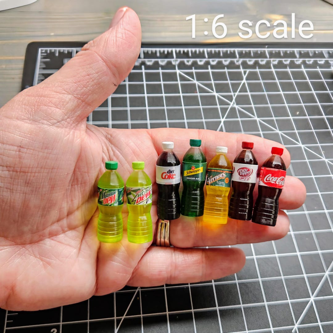 Mini 20oz Soda Bottle, 1:6 Scale, (19 Flavors to Choose From) - Etsy