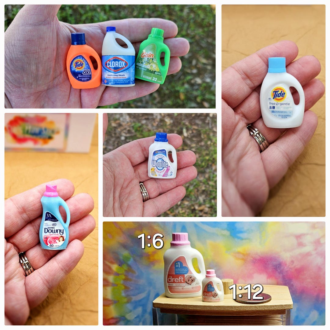 Mini Laundry Detergent Jugs, Mini Laundry Soap 1:6 Scale - Etsy