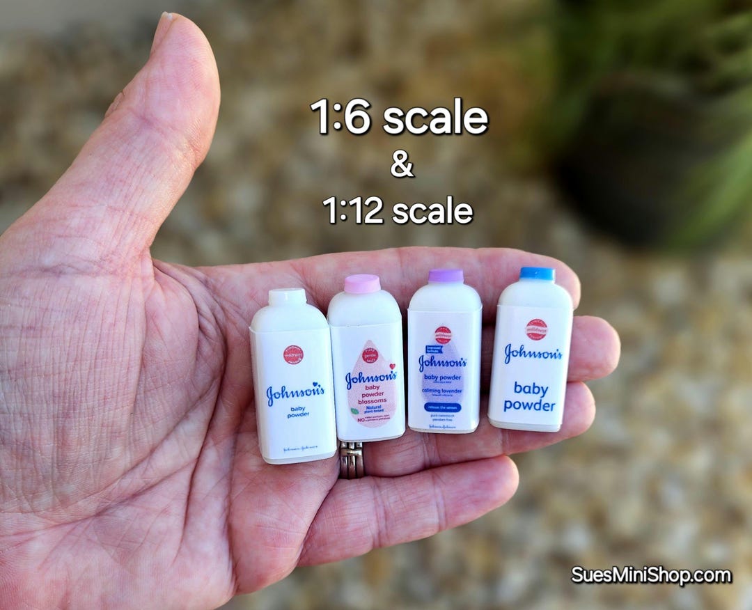 Mini Baby Powder, Doll House Nursery Prop, 1/6 & 1/12 Scale, Mini Baby ...