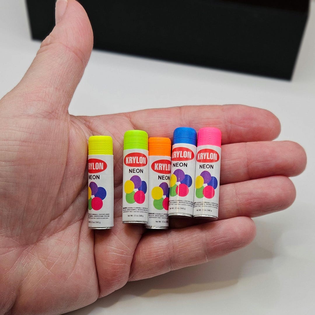 Mini Neon Spray Paint Cans, Set of 5 Mini Cans, (1:6 Scale) - Etsy