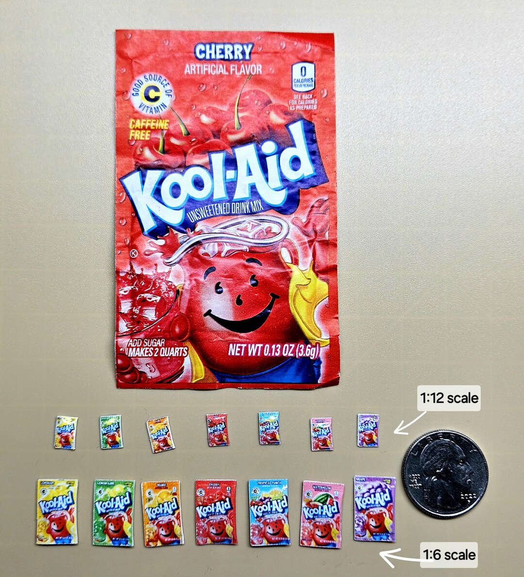 Mini Kool-aid Packet Set, 1:6 Scale & 1/12 Scale - Etsy