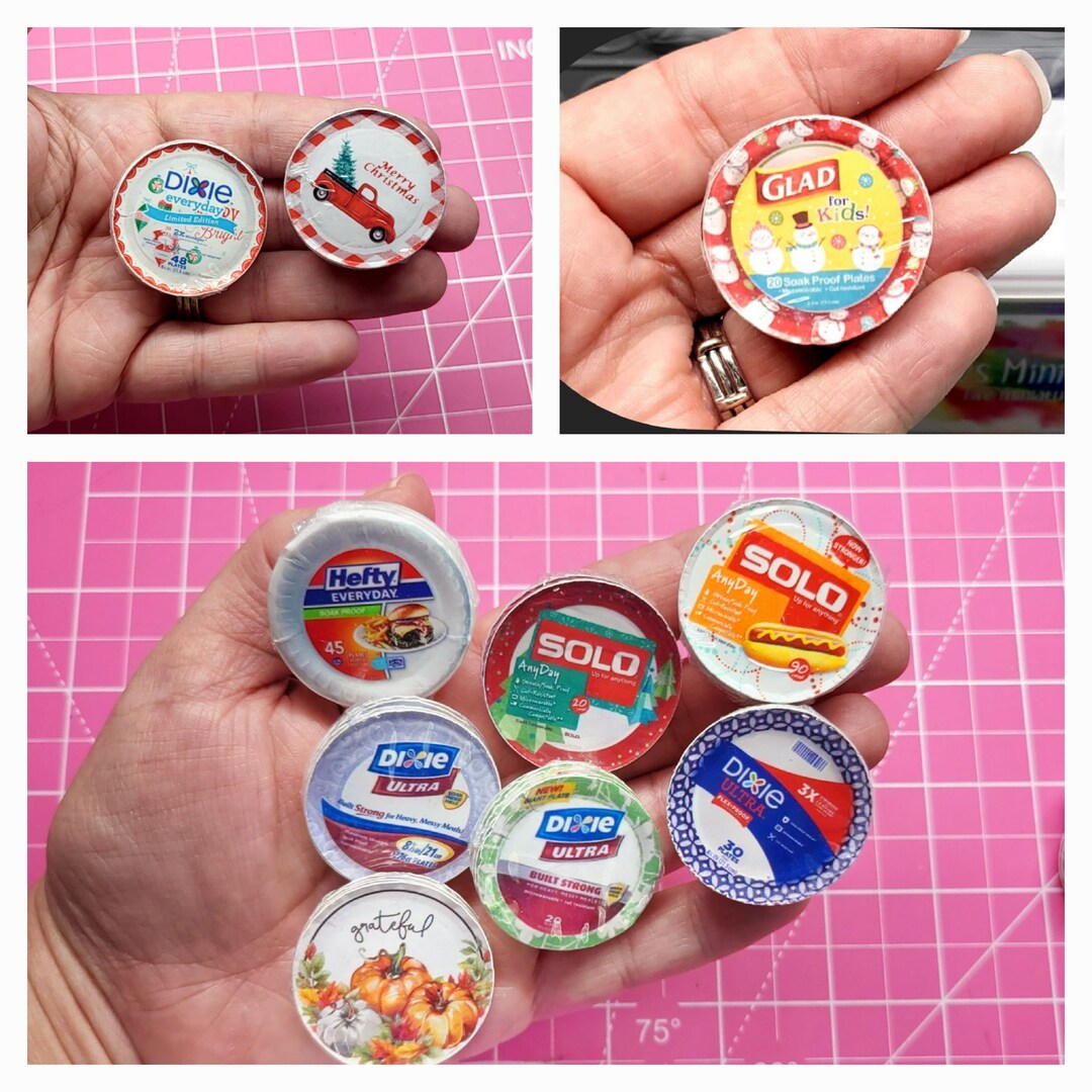 Mini Paper Plates 1:6 Scale - Etsy