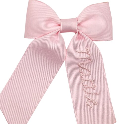 Cursive Name Hand Embroidered Bow | Etsy