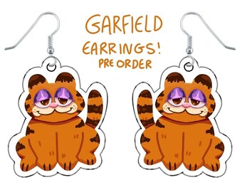 Garfield Earrings | Etsy