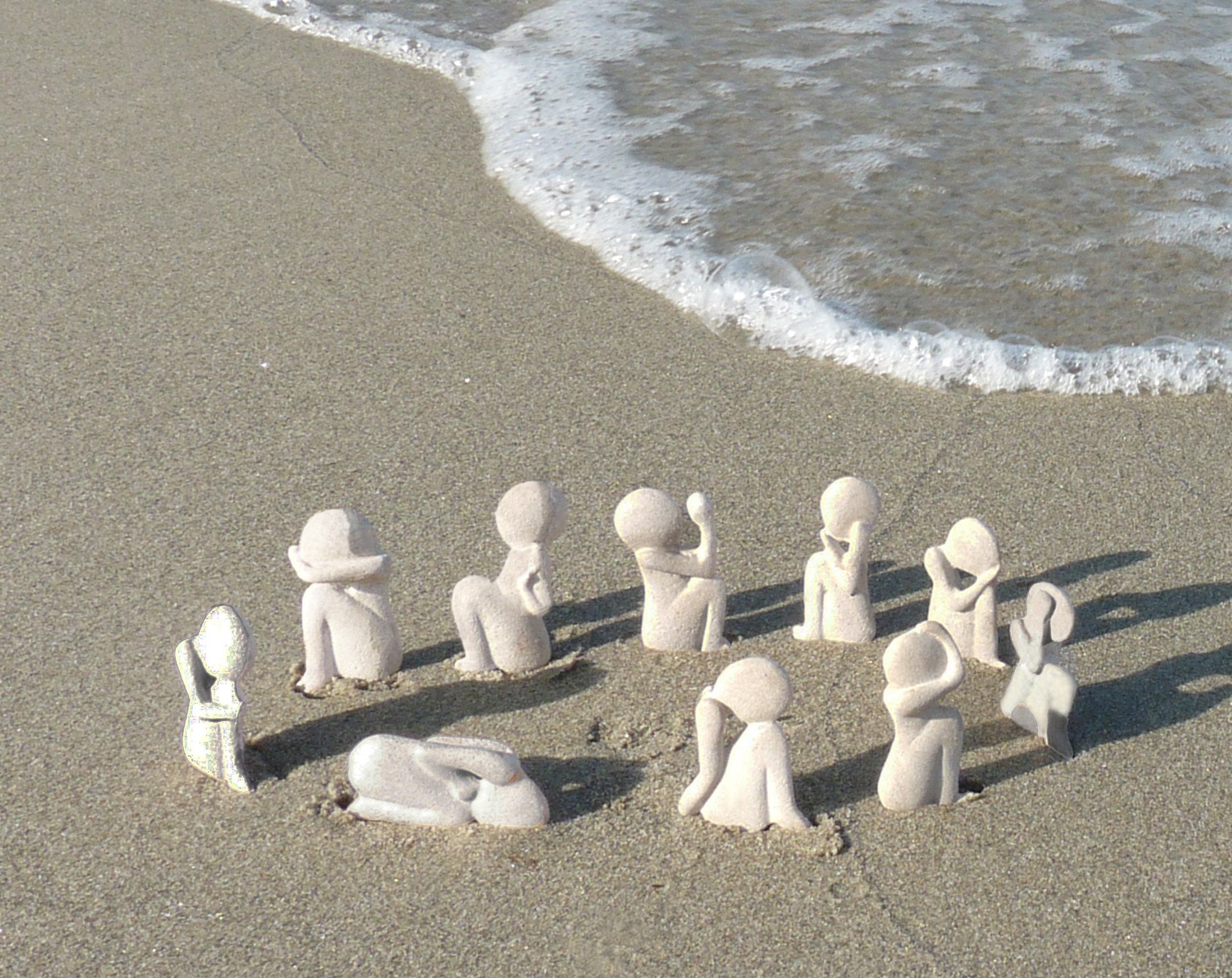 Feeling Stones: 10 Tiny Marble Sculptures With Pouch for | Etsy