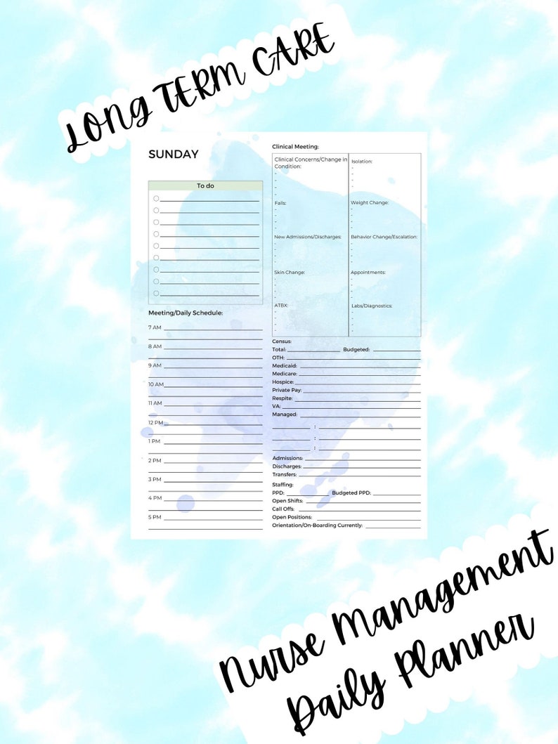 Nurse Management Daily Planner - Etsy