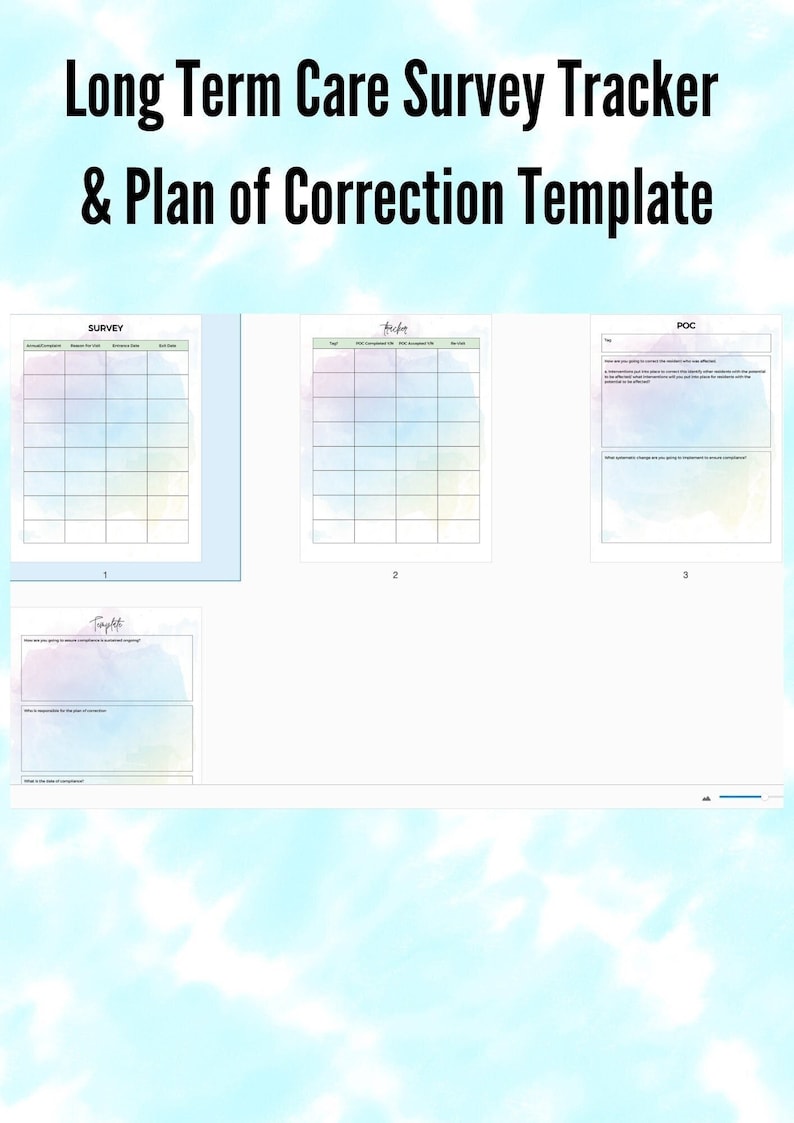 Long-term Care Survey Tracker and Plan of Correction Template - Etsy
