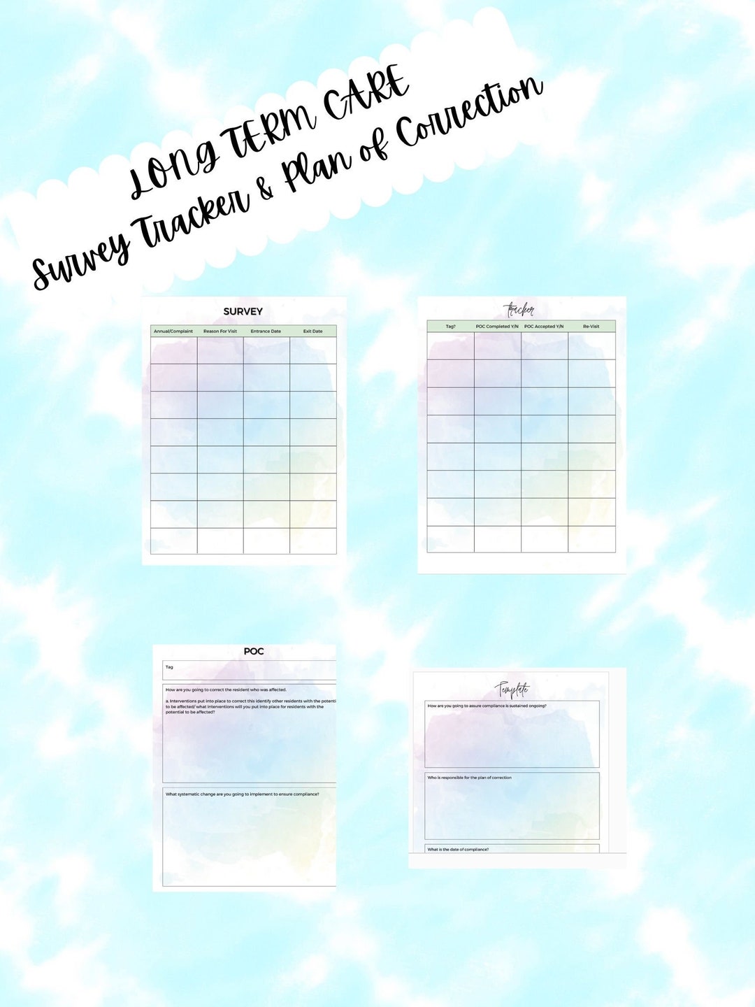 Long-term Care Survey Tracker and Plan of Correction Template - Etsy