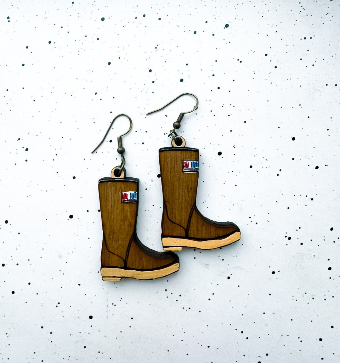 Alaska Tuff Wooden Earrings, Xtra Tuff Boots, Alaska, Alaska Made ...