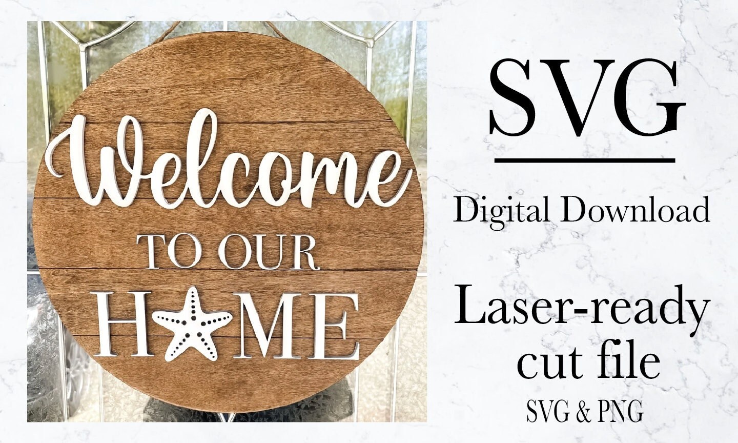 Welcome Home SVG Laser Cut File, Instant Download, Welcome Home SVG ...
