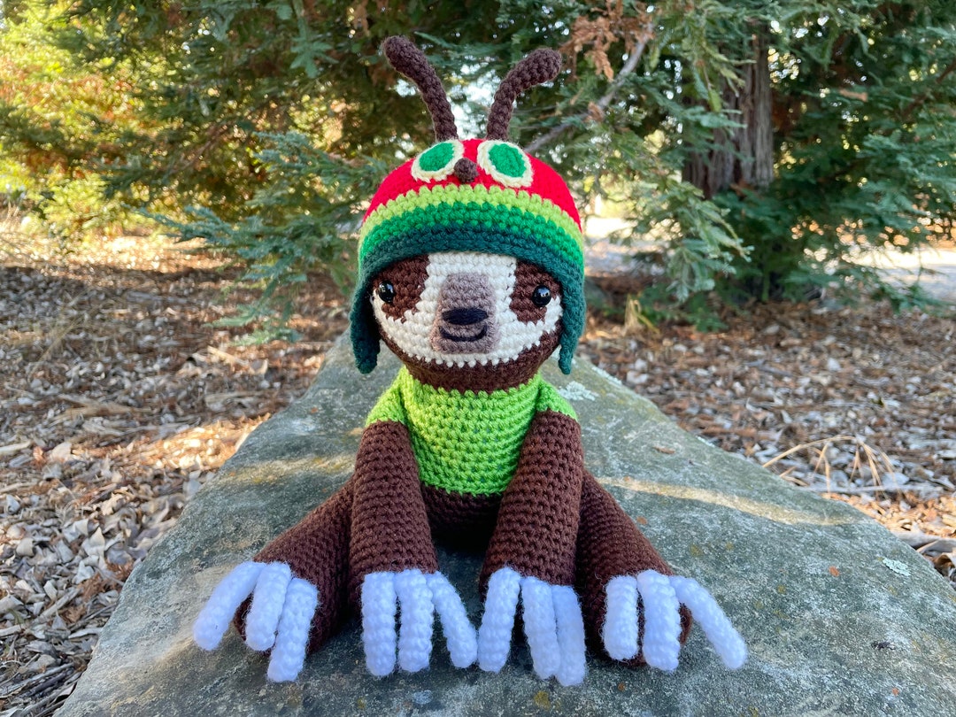Crochet Amigurumi Sloth With Caterpillar Hat Stuffie Plushie - Etsy