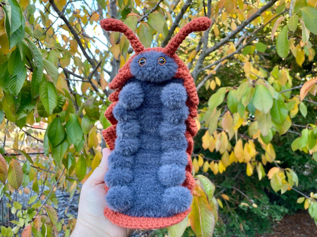 Crochet Amigurumi Fuzzy Orange and Gray Roly Poly Pillbug Doll - Etsy
