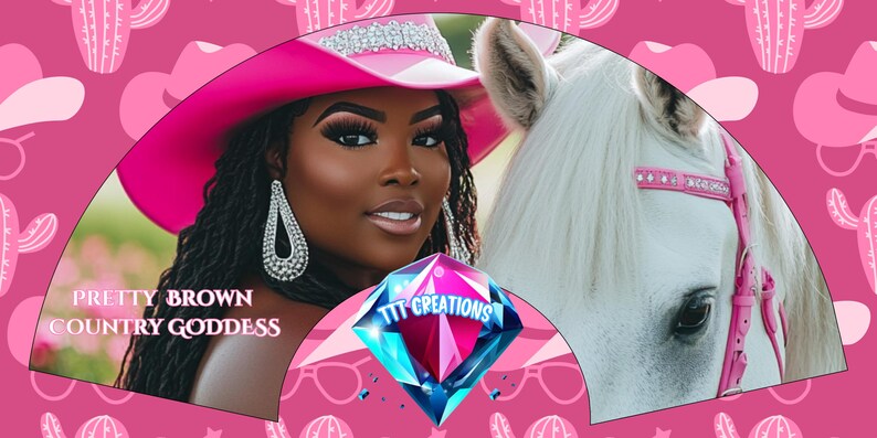 Pretty Brown Country Goddess Fan PNG Bundle Digital Files Only ...