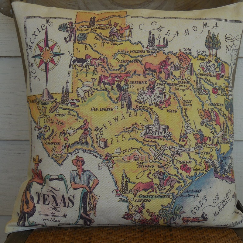 Texas Pillow - Etsy