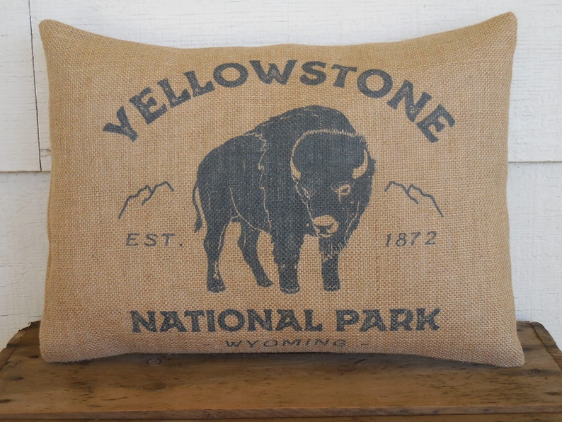 Yellowstone NP Pillow, Yellowstone Decor, Farmhouse Pillows, Travel ...