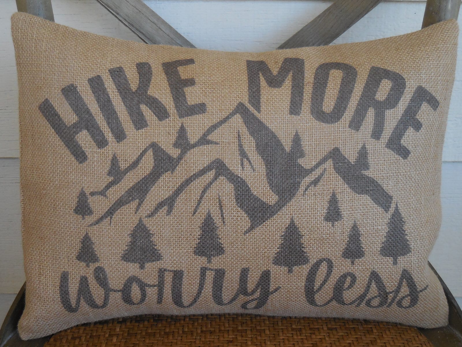 Hike More Pillow Hike More Worry Less Gift for Hikers - Etsy
