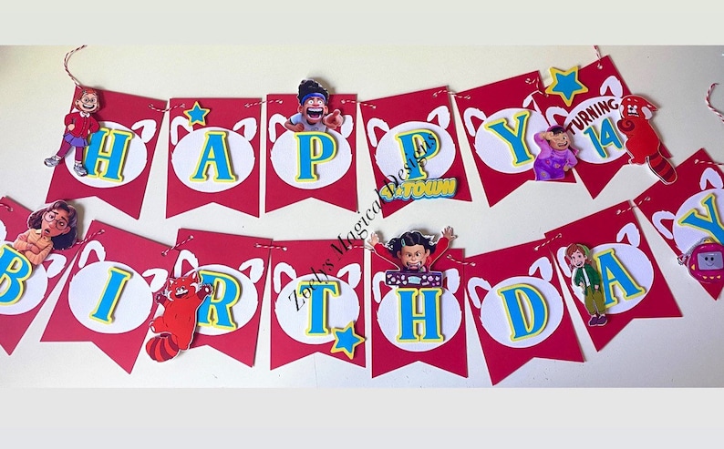 Turning Red Caketopper / Banner - Etsy