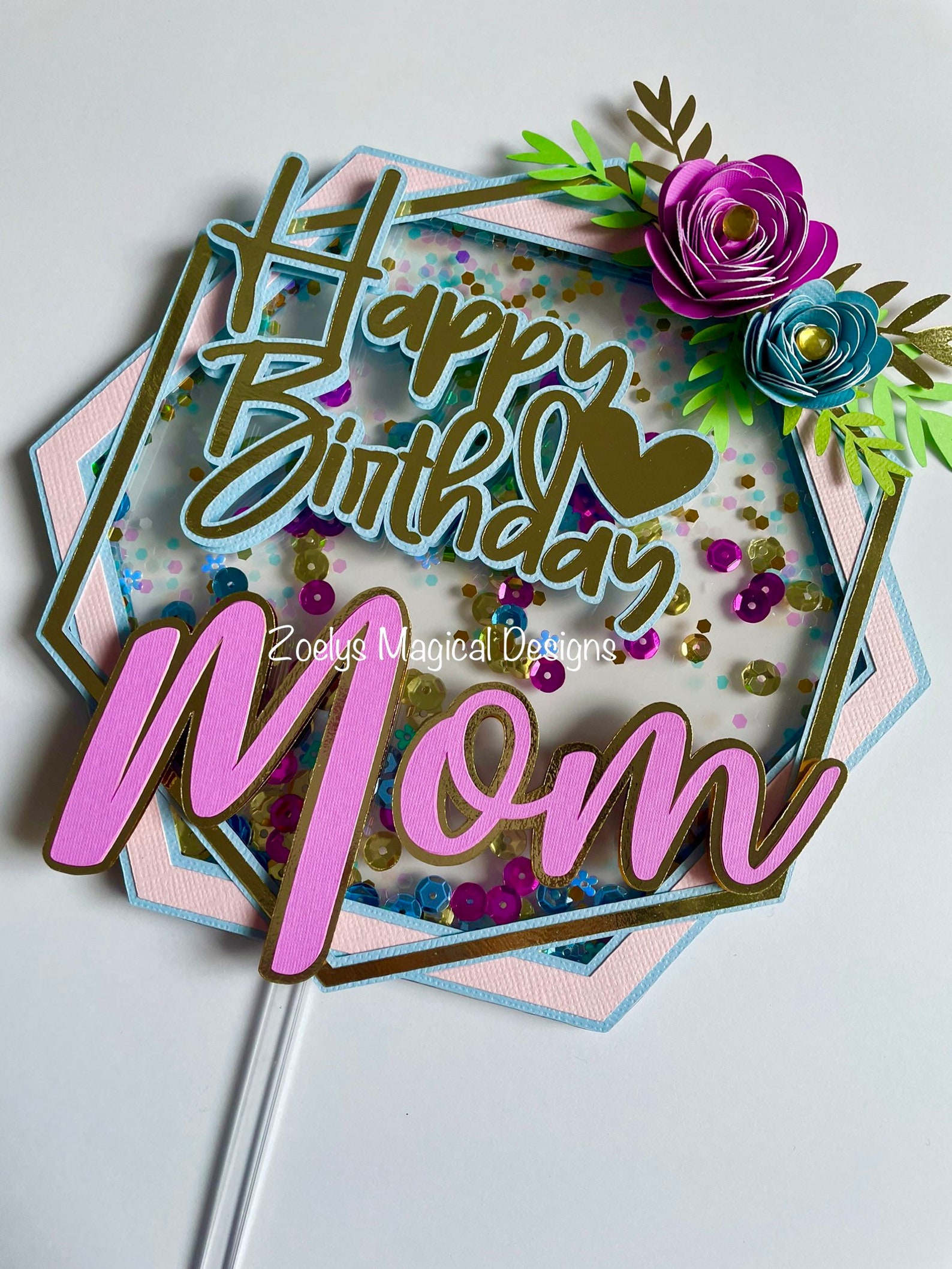 Happy Birthday Mom Topper - Etsy