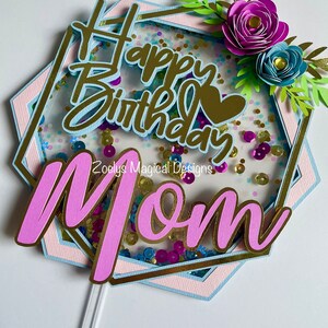 Happy Birthday Mom Topper - Etsy