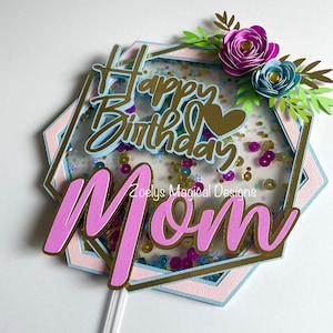 Happy Birthday Mom Topper - Etsy