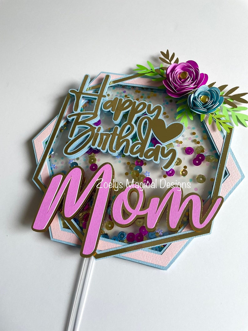 Happy Birthday Mom Topper - Etsy