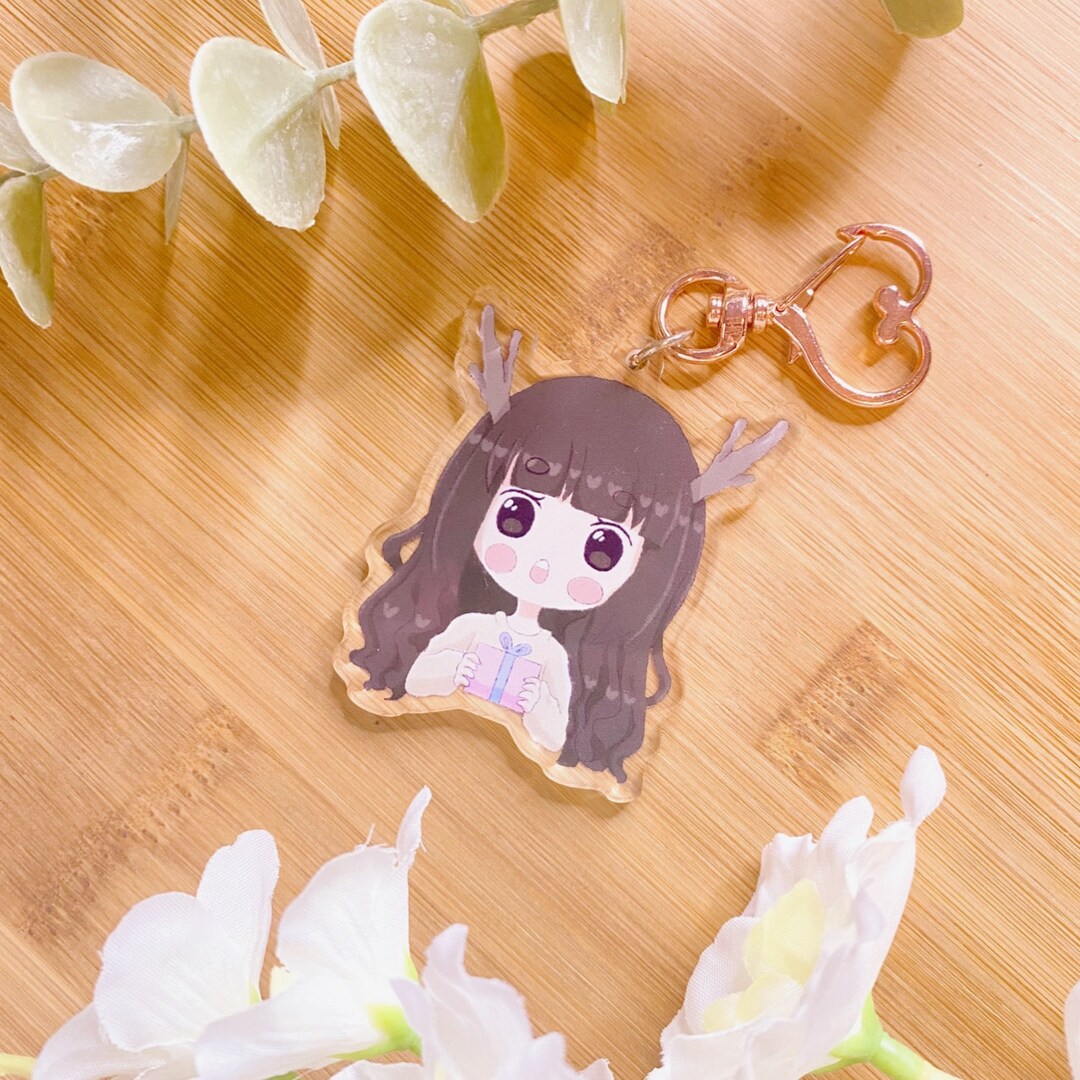 Cute Reindeer Acrylic Keychain Kawaii Anime Keychain Kemonomimi ...