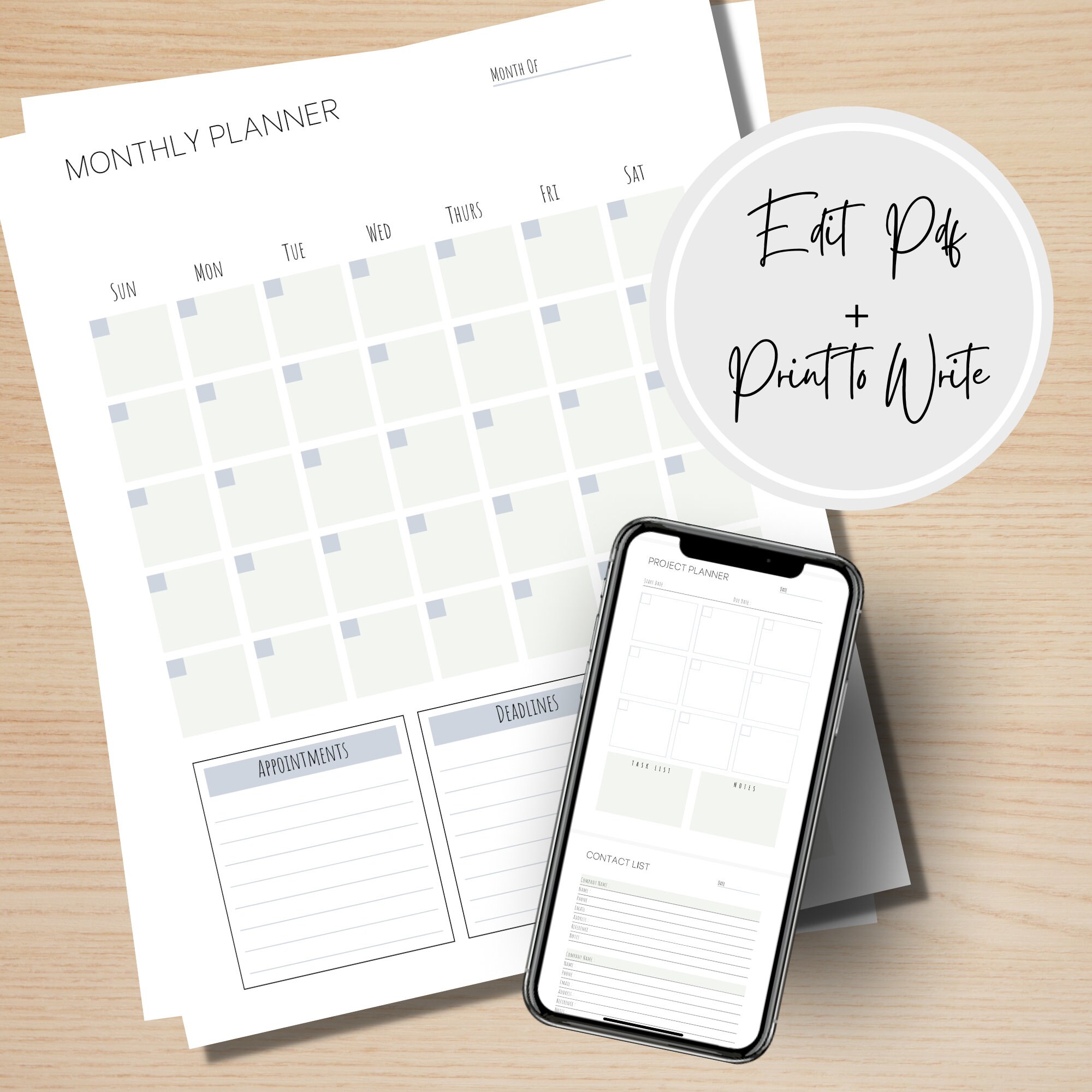 Printable and Fillable Business Planner | Yearly, Monthly, Weekly ...