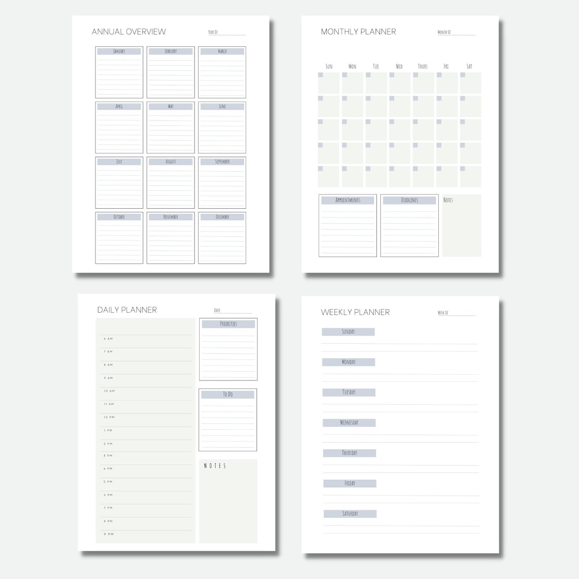 Printable and Fillable Business Planner Yearly, Monthly, Weekly, Daily ...