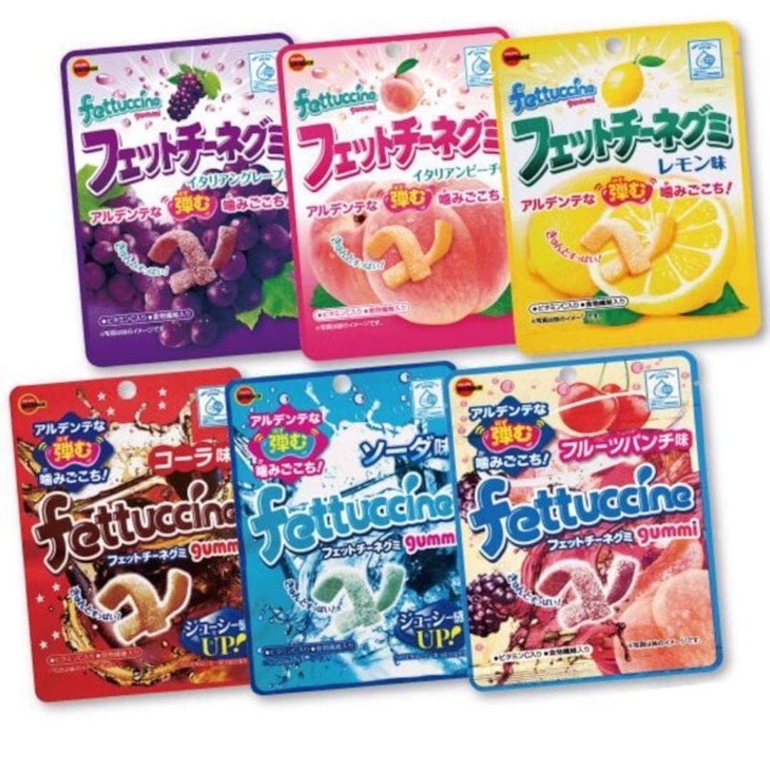 Bourbon Fettuccine Gummi 5 Pack Peach Soda Grape Cola Lemon Flavor - Etsy