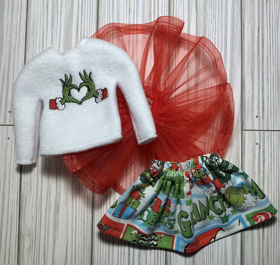 Elf Sweater - Elf Clothes - 12-inch Doll Clothes - Doll Tutu - Girl Elf ...