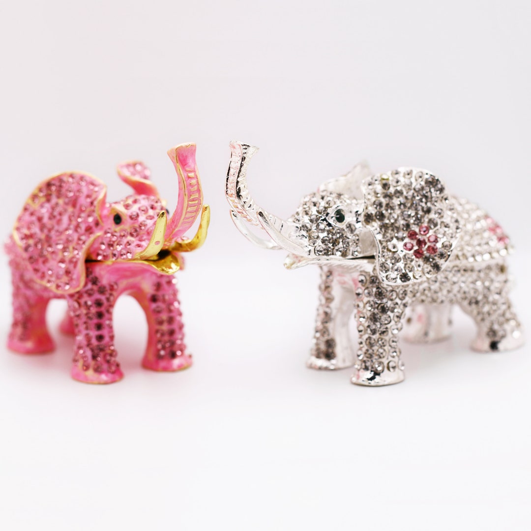 Bejeweled Enameled Trinket Box/figurine With Rhinestones-sparkling ...