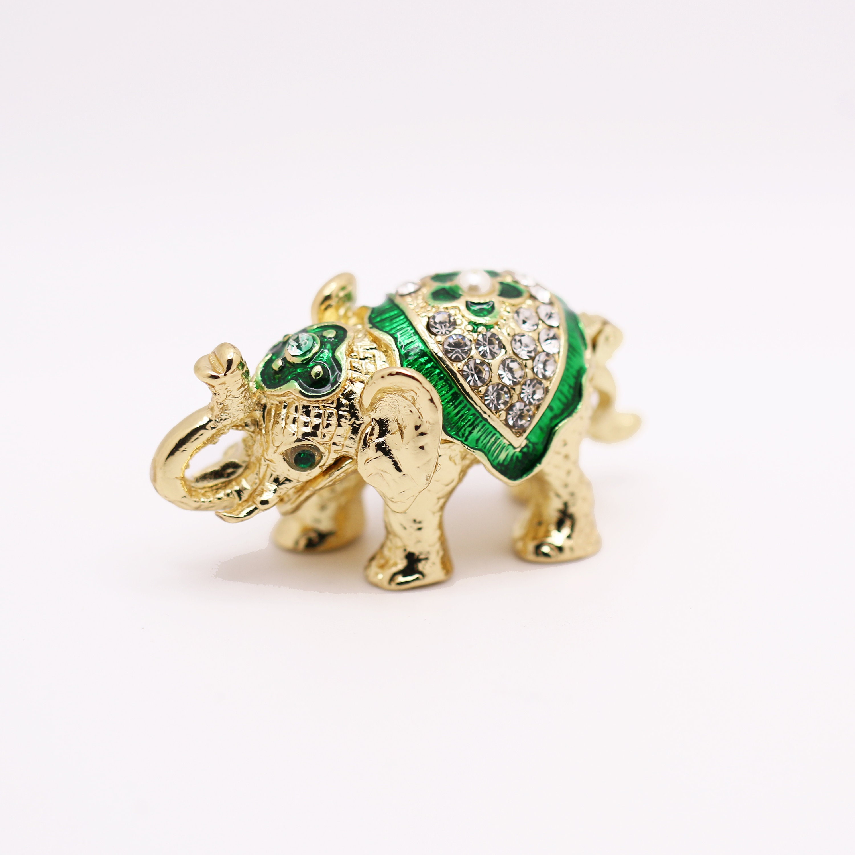 Bejeweled Enameled Animal Trinket Box/figurine With Rhinestones-tiny ...