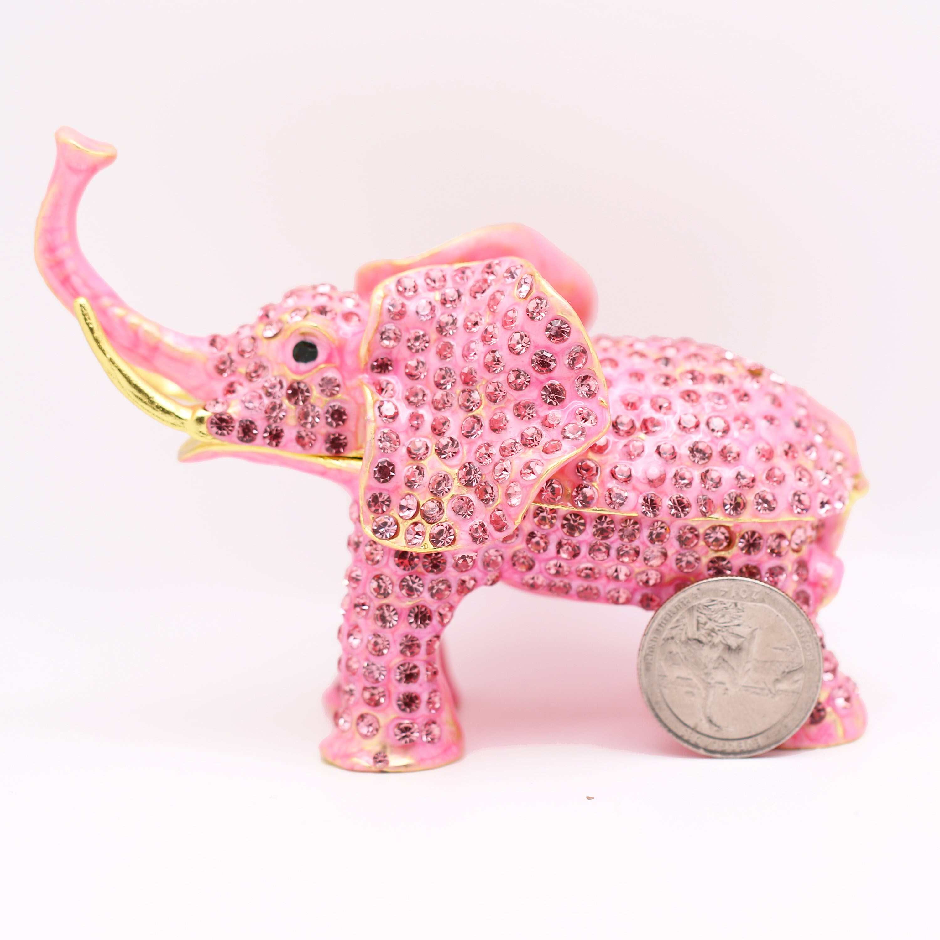 Bejeweled Enameled Trinket Box/figurine With Rhinestones-sparkling ...