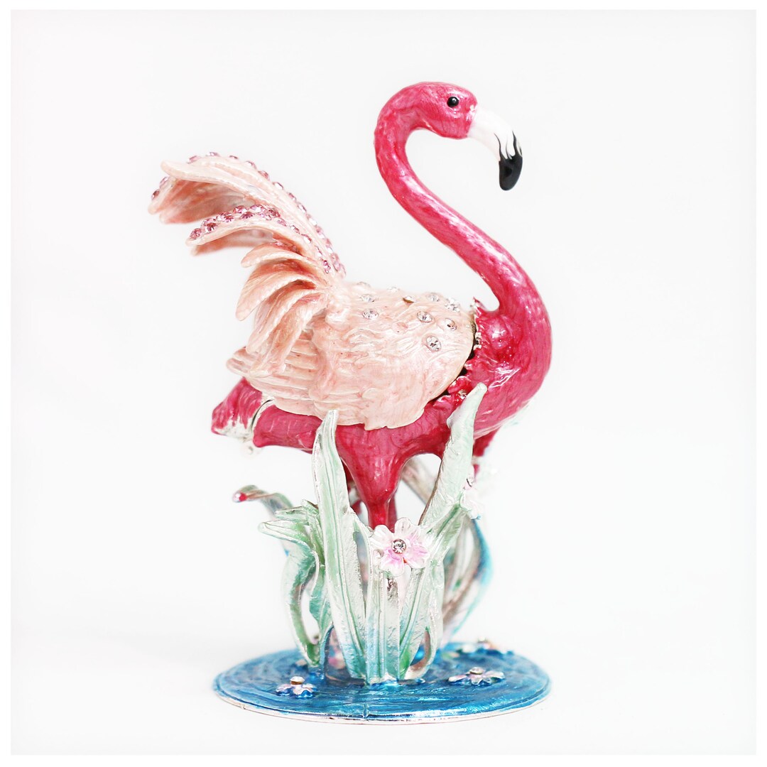 Bejeweled Enameled Animal Trinket Box/figurine With Rhinestones ...