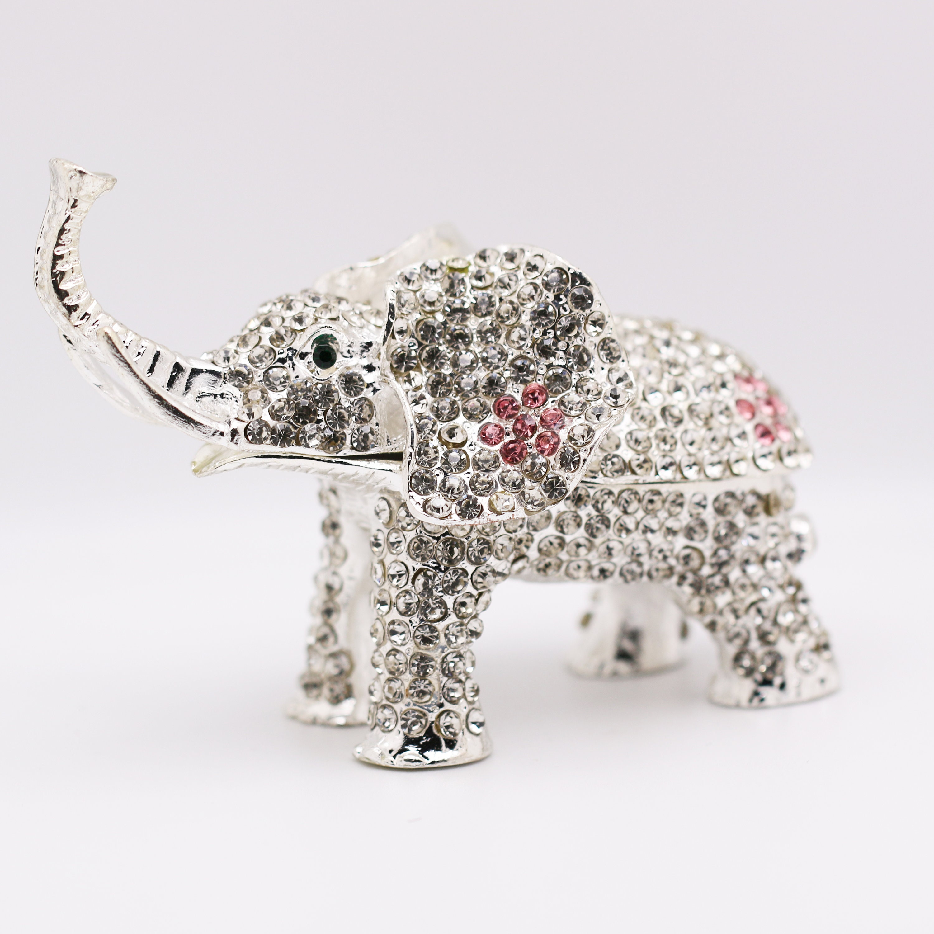 Bejeweled Enameled Trinket Box/figurine With Rhinestones-sparkling ...
