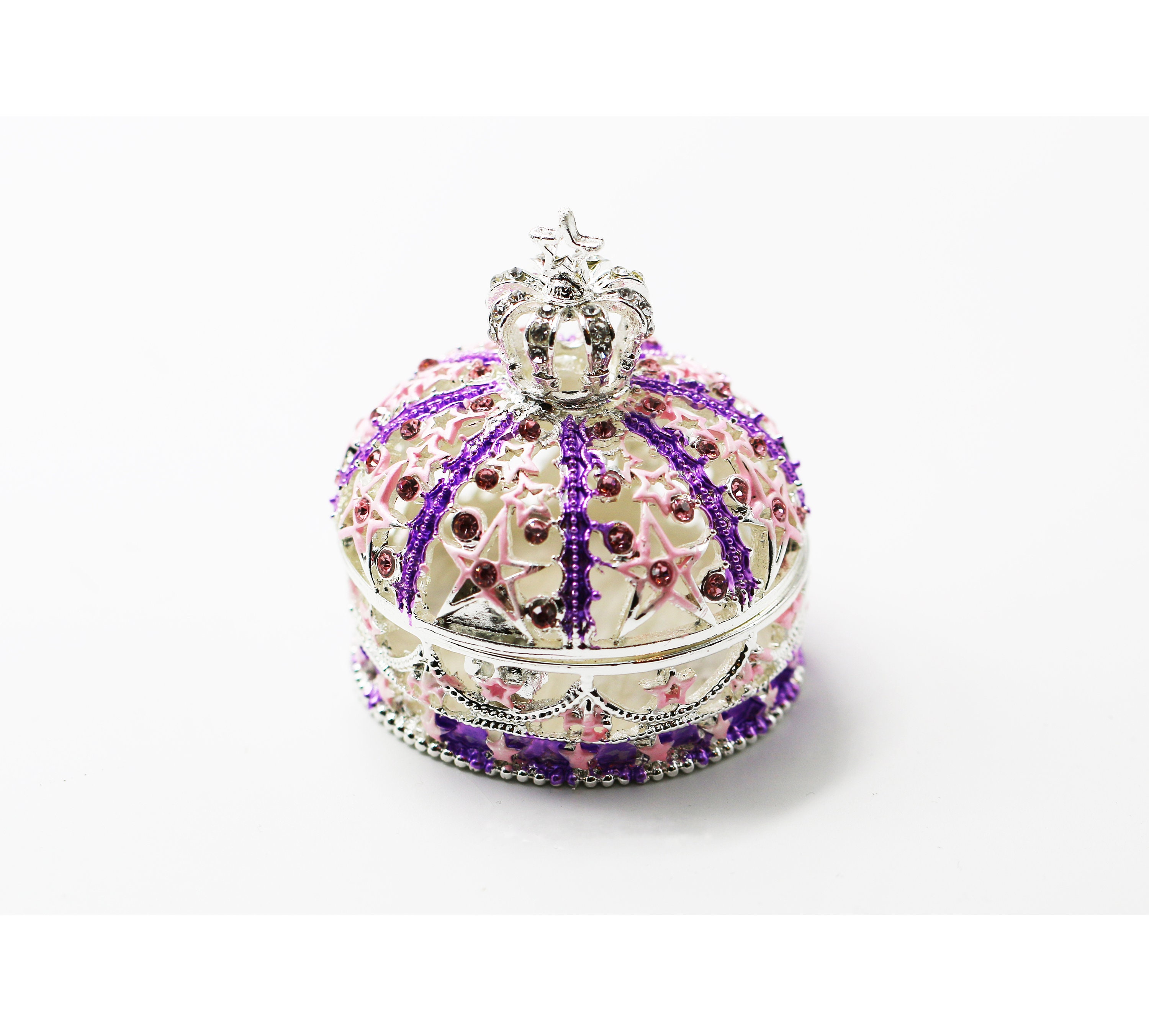 Bejeweled Enameled Trinket Box/figurine With Rhinestones Star - Etsy