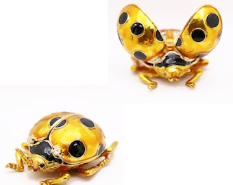 Bejeweled Enameled Animal Trinket Box/figurine With Rhinestones-cute ...
