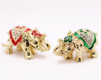 Bejeweled Enameled Animal Trinket Box/figurine With Rhinestones-cute ...