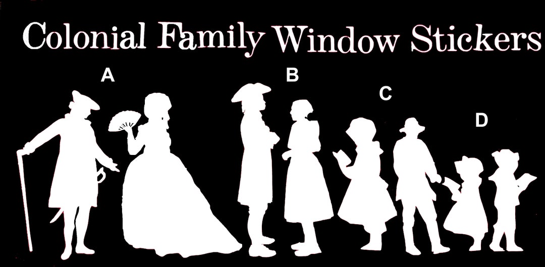 Colonial Family Stick Figure Family - Etsy